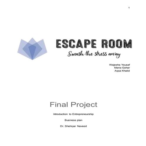Escape room business plan | DOCX
