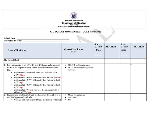 OPCRF aligned with PD Priorities for SY 2020-2023 | DOCX