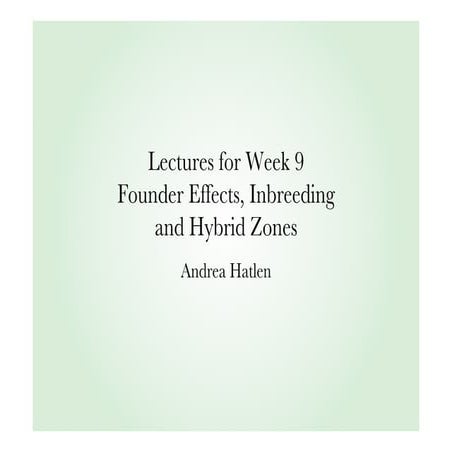 Evolution lectures WK9 | PPT