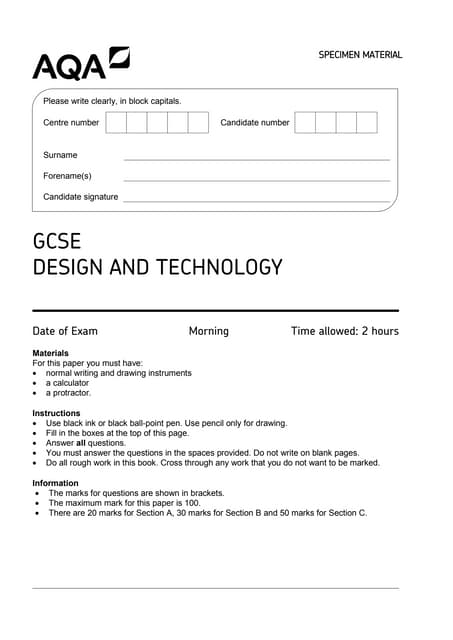 Gcse d&t revision guide 1 | PDF