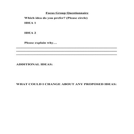 Focus Group Questionnaire | PDF