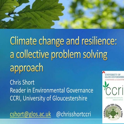 Climate Change & Resilience - A Collective Problem Solving Approach | PPTX