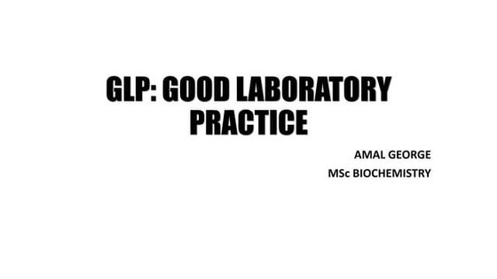 OECD Principle of GLP (1).pptx | Chemistry | Science