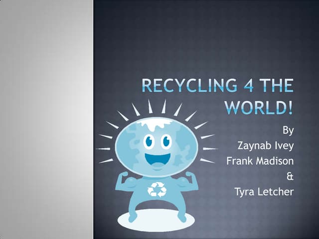 3 R - REDUCE REUSE RECYCLE FOR A SUSTAINABLE PLANET | PPTX