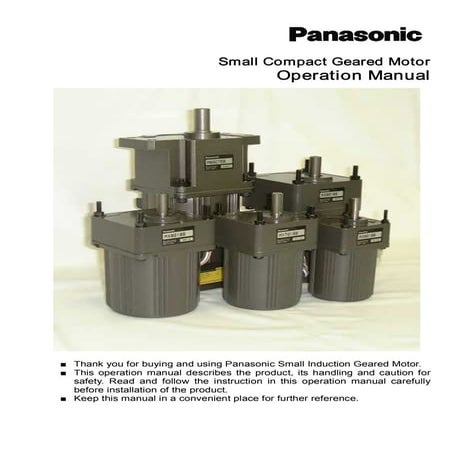 New gseries panasonic gear motor manual | PDF