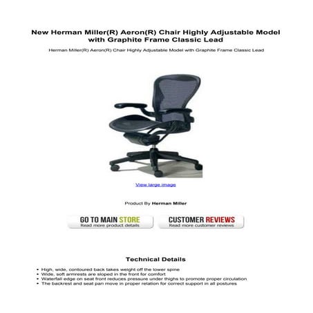 Shopping aeron chair by herman miller highly adjustable - graphite ...