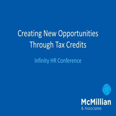 New Hire Tax Credits Through InfinityHR | PDF