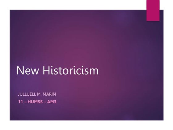 New Historicism Literary Theory Analysis | PPT