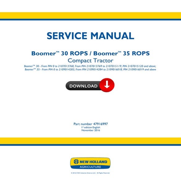 New Holland 30 35 Boomer Tractor Service Manual.pdf
