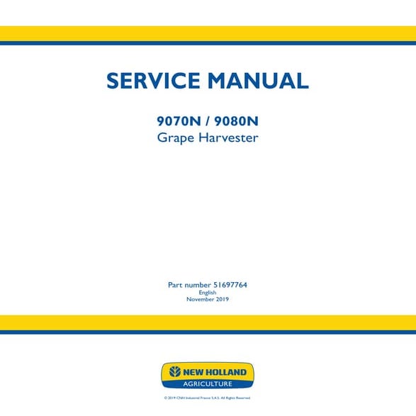 New holland 9080 n grape harvester service repair manual | PDF