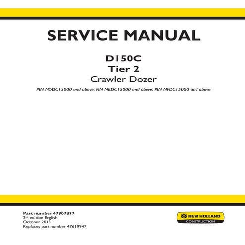 New holland d150 c tier 2 crawler dozer service repair manual (pin ...