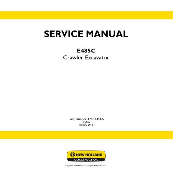 New holland e485 c crawler excavator service repair manual | PDF