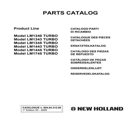 New holland lm1340 turbo telescopic handler parts catalogue manual | PDF