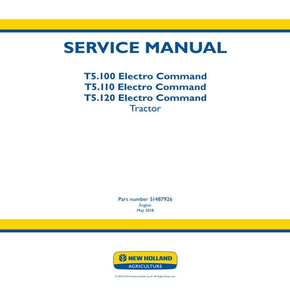 New holland t5.100 electro command tractor service repair manual | PDF