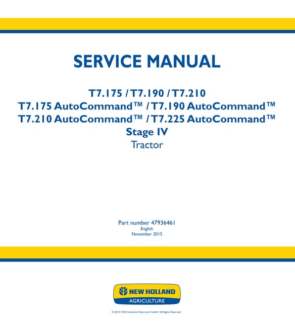 New holland t4.75 power star tractor service repair manual | PDF