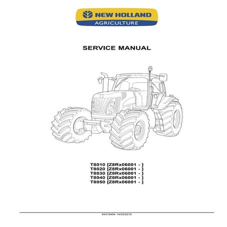 New Holland T8040 Tractor Service Repair Manual.pdf