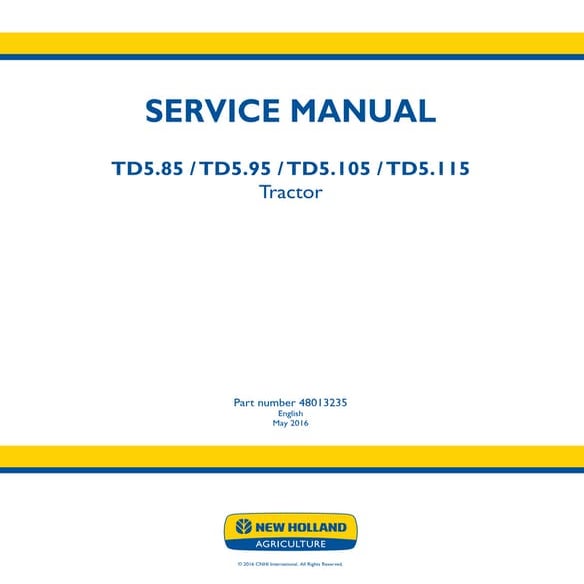 New holland td5.85 tractor service repair manual | PDF
