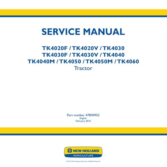 New holland tk4050 m tractor service repair manual | PDF