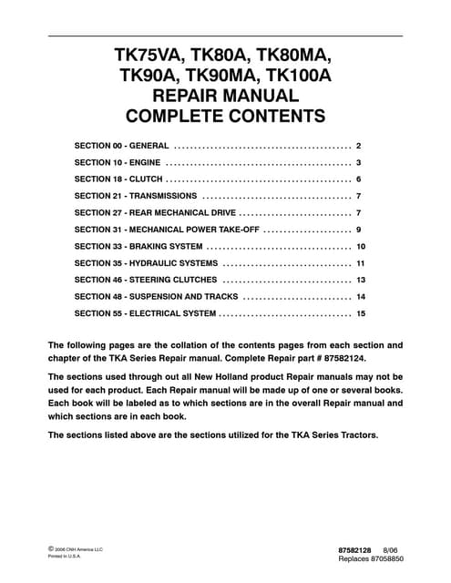 New holland ts115 a tractor service repair manual | PDF