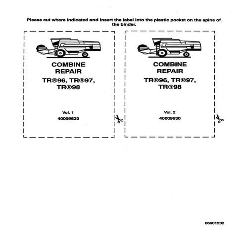 New holland tr98 combine service repair manual | PDF
