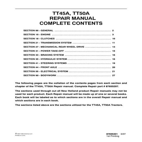 New holland tc35 a tractor service repair manual | PDF
