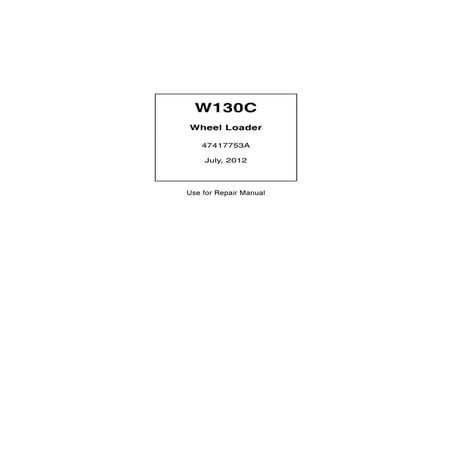 New holland w130 c wheel loader service repair manual | PDF