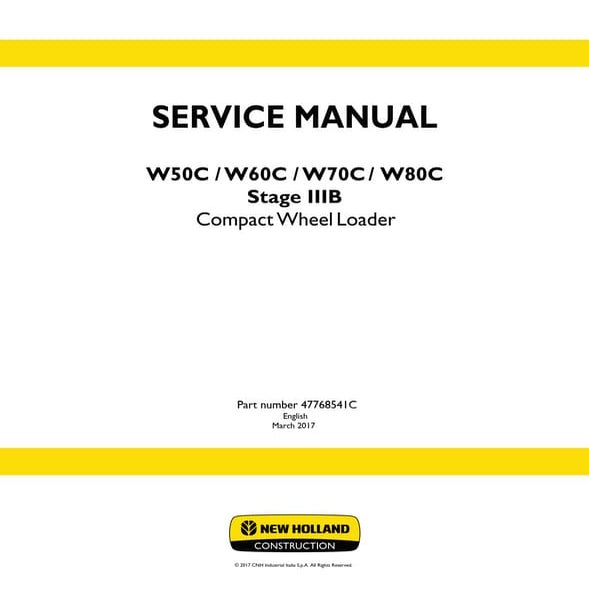 New holland w80 c stage iiib compact wheel loader service repair manual | PDF