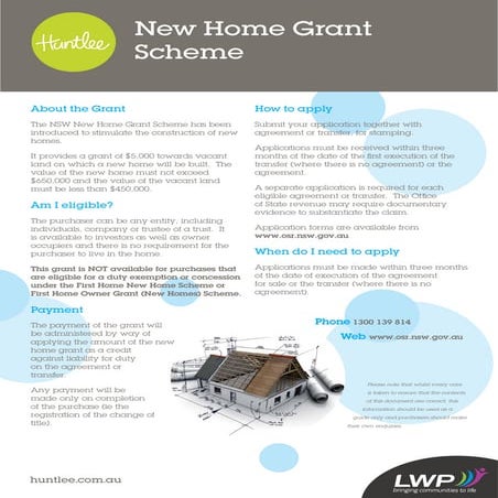 New Home Grant Scheme | PDF | Home Financing | Personal Debt