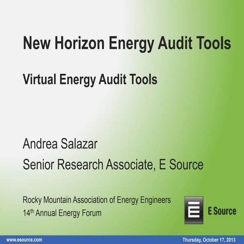 New Horizon Energy Audit Tools | PPTX | Power and Energy Industry ...