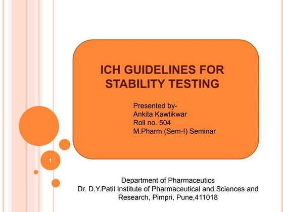 PHOTO STABILITY TESTING OF DRUG SUBSTANCE AND DRUG PRODUCT Q1B | PPTX ...
