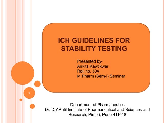 Ich guidelines Q1A(R2) | PPTX
