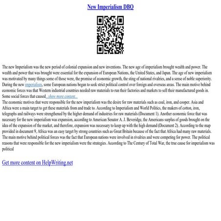 New Imperialism Essay | PDF