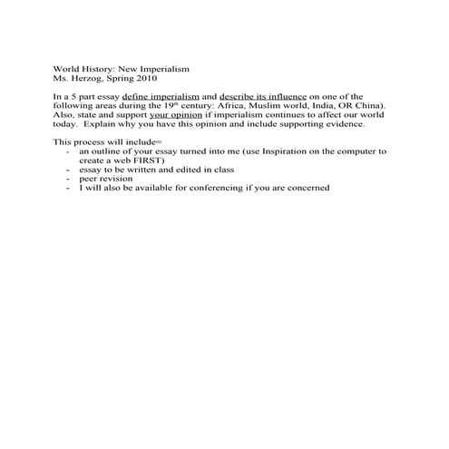 New Imperialism Essay Prompt | DOC