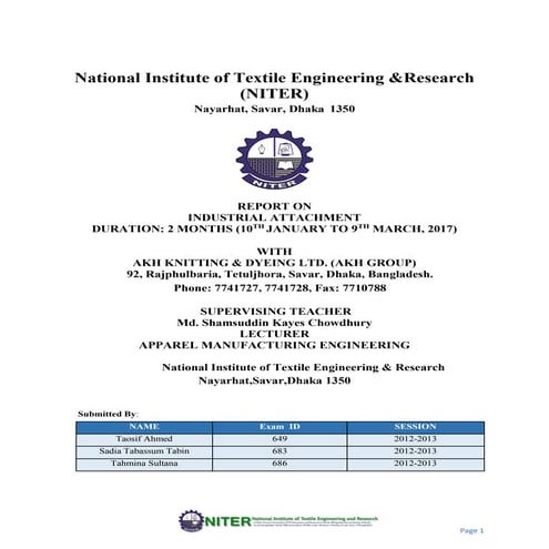 Industrial Attachment | PDF