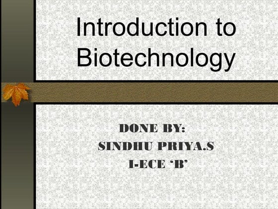 Introduction to biotechnology | PPTX