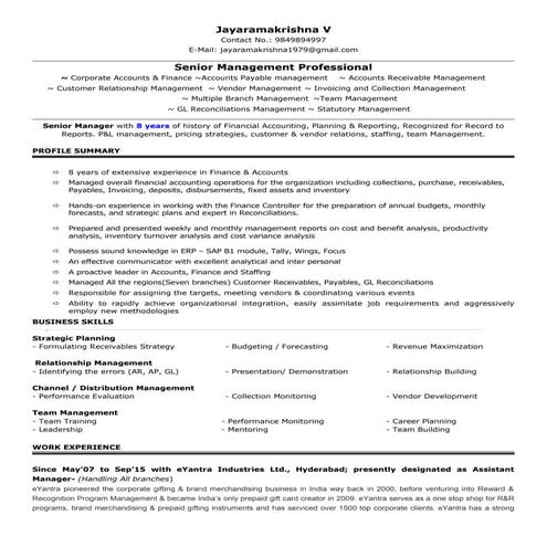 jayaram Resume | DOC