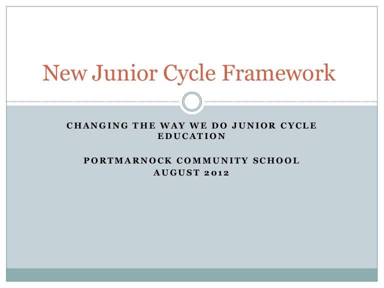 New junior cycle framework for PCS