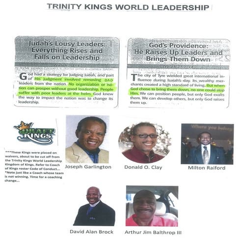 Trinity Kings World Leadership: Everything Rises and Falls on ...