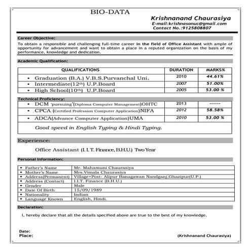 New krishna bio | DOCX