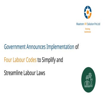 Labour Codes 2025, ppt on new labour codes | PPTX