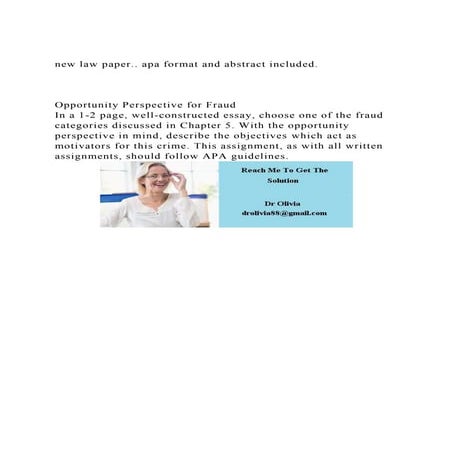 new law paper.. apa format and abstract included.Opportuni.docx