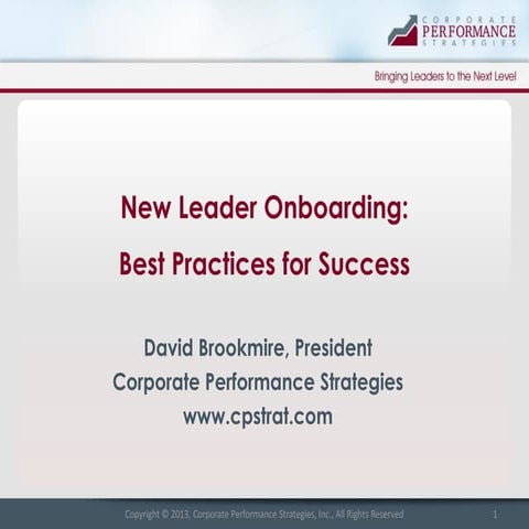 New leader onboarding best practices | PDF