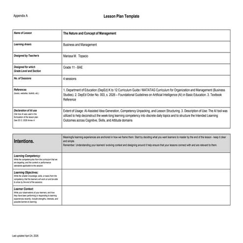 Comprehensive ILAW Lesson Plan Format for Effective Teaching | DOCX