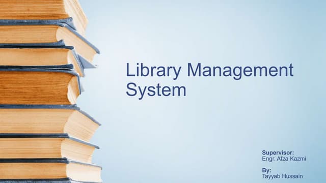 Project proposal of Library Management System. | PDF