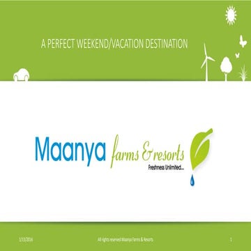 maanya farms and resorts | PPTX