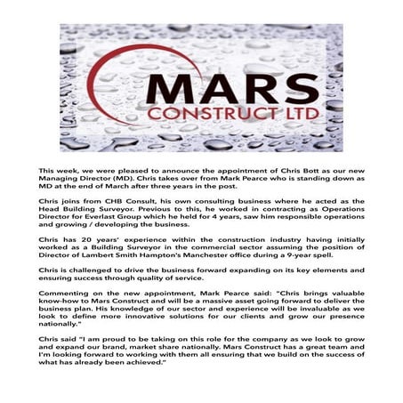 NEW MD - CHRIS BOTT | PDF