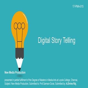 New media production, digital story telling | PPTX