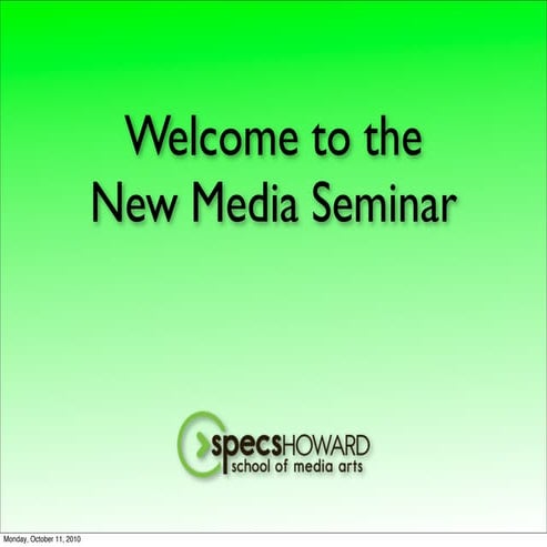 New media seminar presentation | PDF