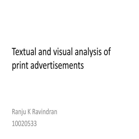 New media studies_Analysing print advertisements | PPTX