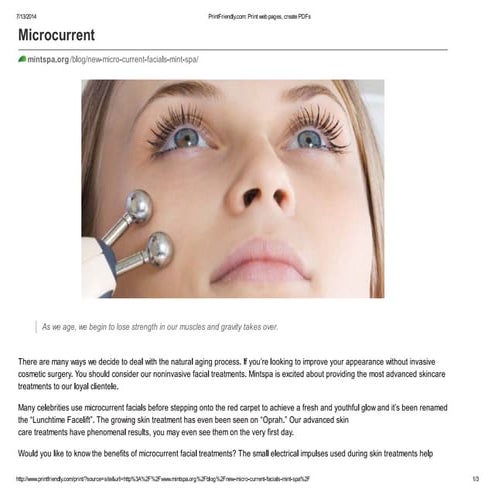 New micro current facials at mint spa | PDF